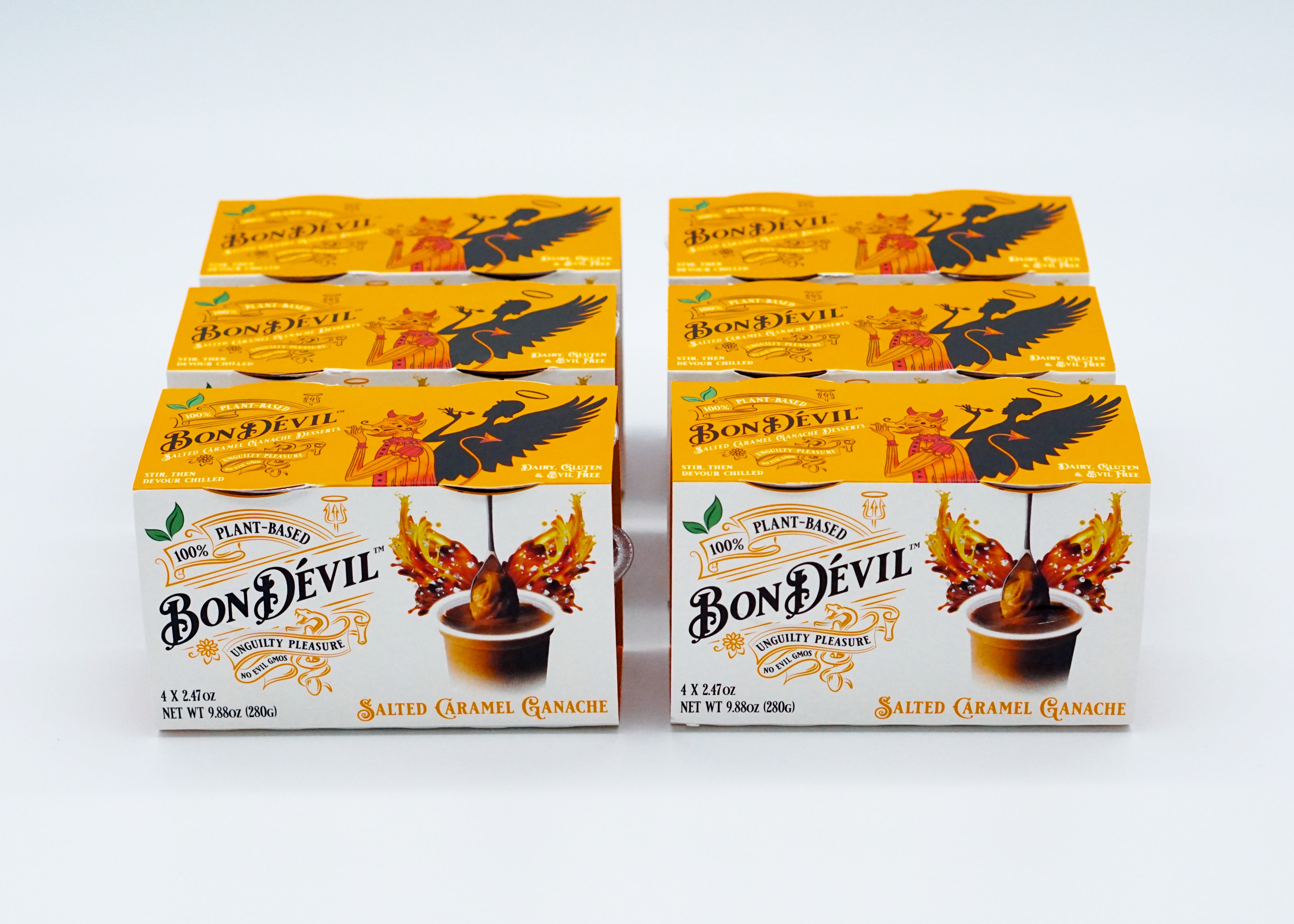 Bon Dévil Salted Caramel Ganache Dessert, 6, 4-Packs (24 Units/Cups ...